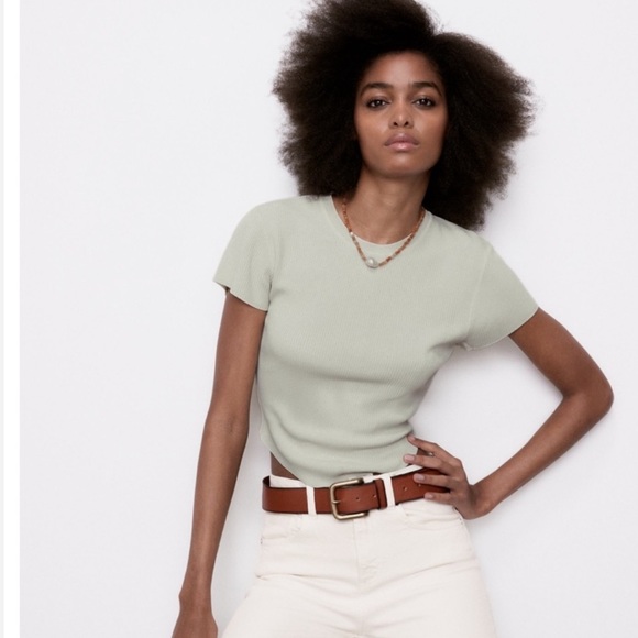 Zara | Tops | Nwt Zara Ribbed Knit Top | Poshmark